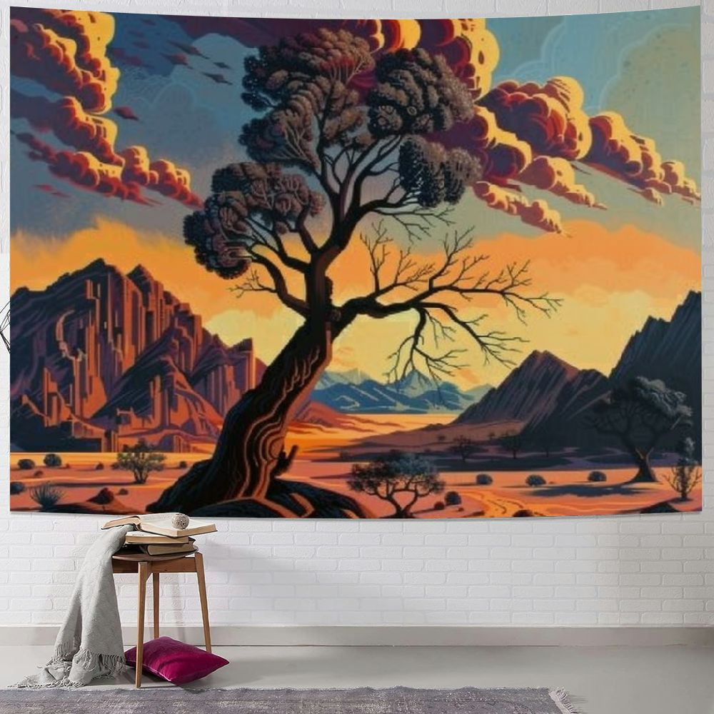 BCIIG Tree Mountains Tapestry Wall Hanging Unique Style Graphic ...