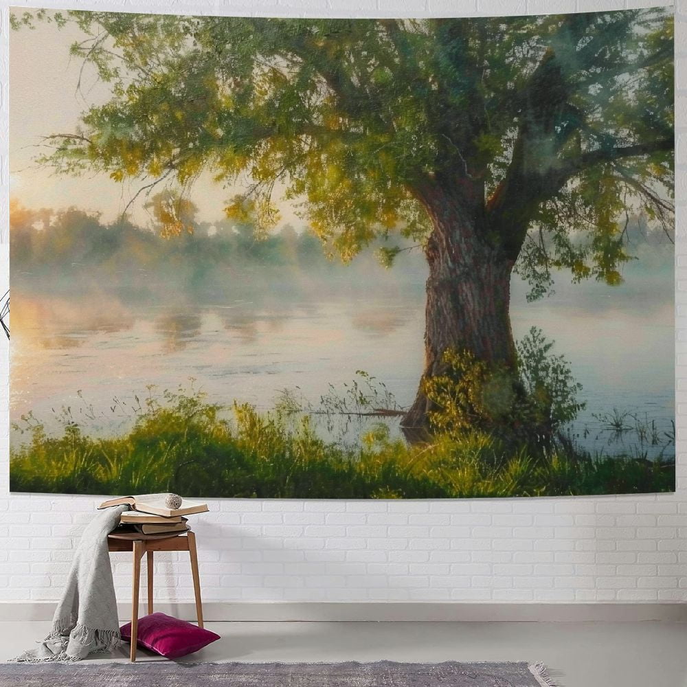 BCIIG Tree Tapestry Wall Hanging Green Jungle Trees Nature Landscape ...