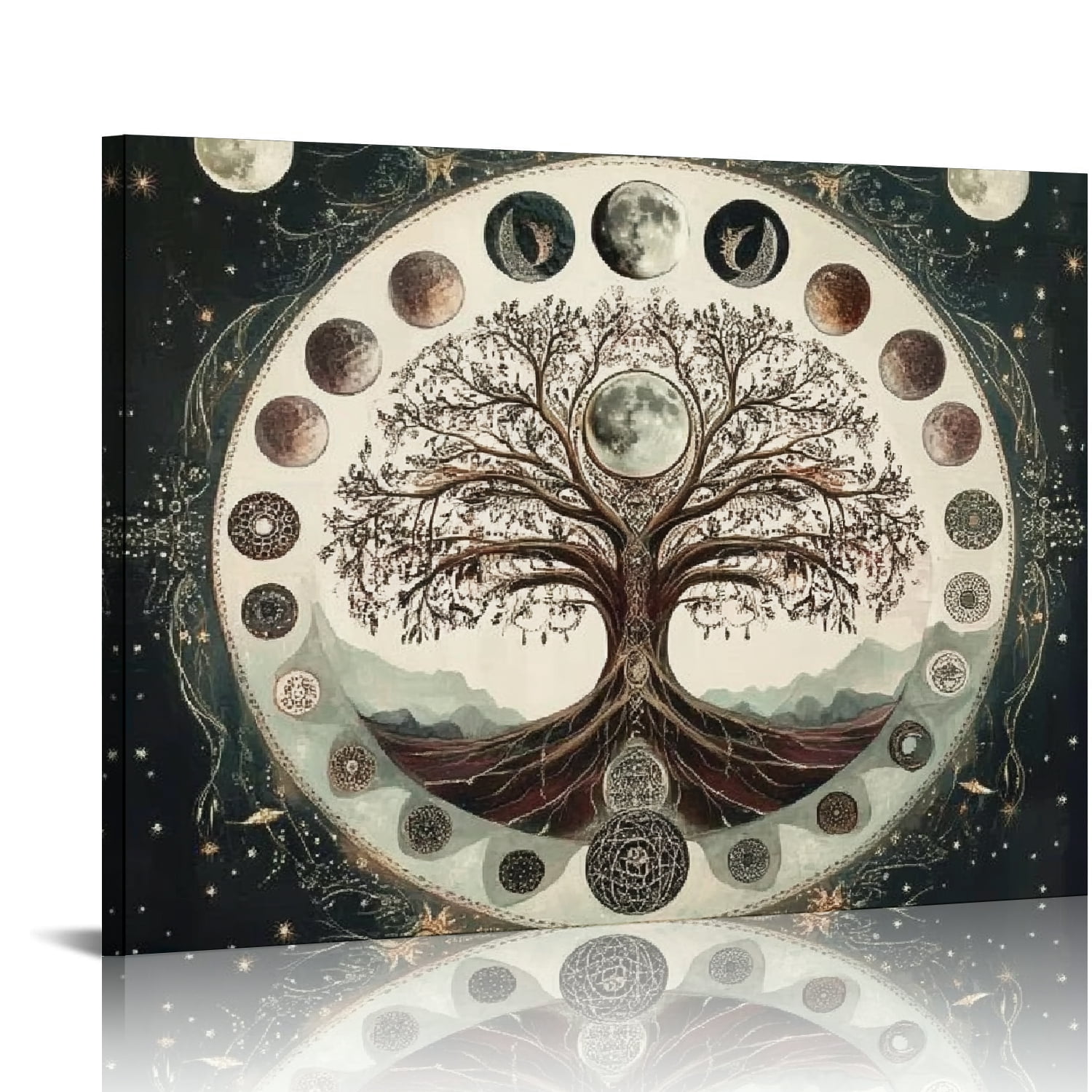 BCIIG Tree of Life Moon Phases Sacred Geometry Wall Decor - Fashion ...