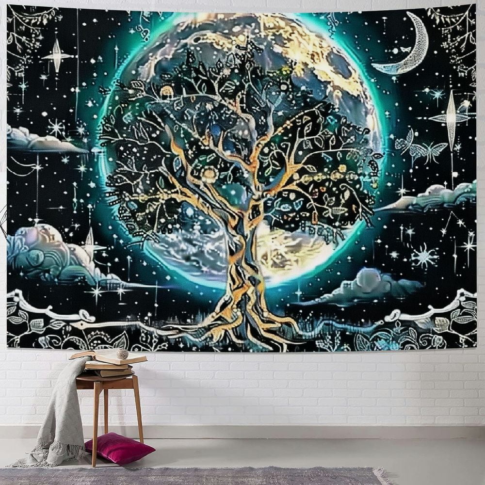 BCIIG Tree of Life Tapestry Sun and Moon Tapestry Aesthetic Galaxy ...