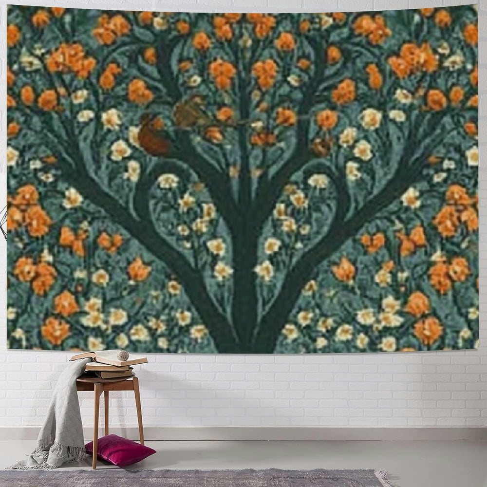 BCIIG Trees Flowers Bird Tapestry Wall Hanging Unique Graphic ...