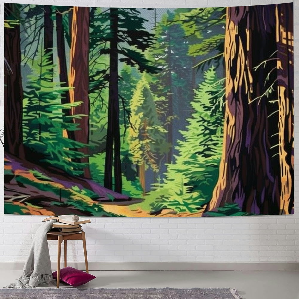 BCIIG Trees Tapestry Wall Hanging Unique Style Graphic Tapestries Home ...