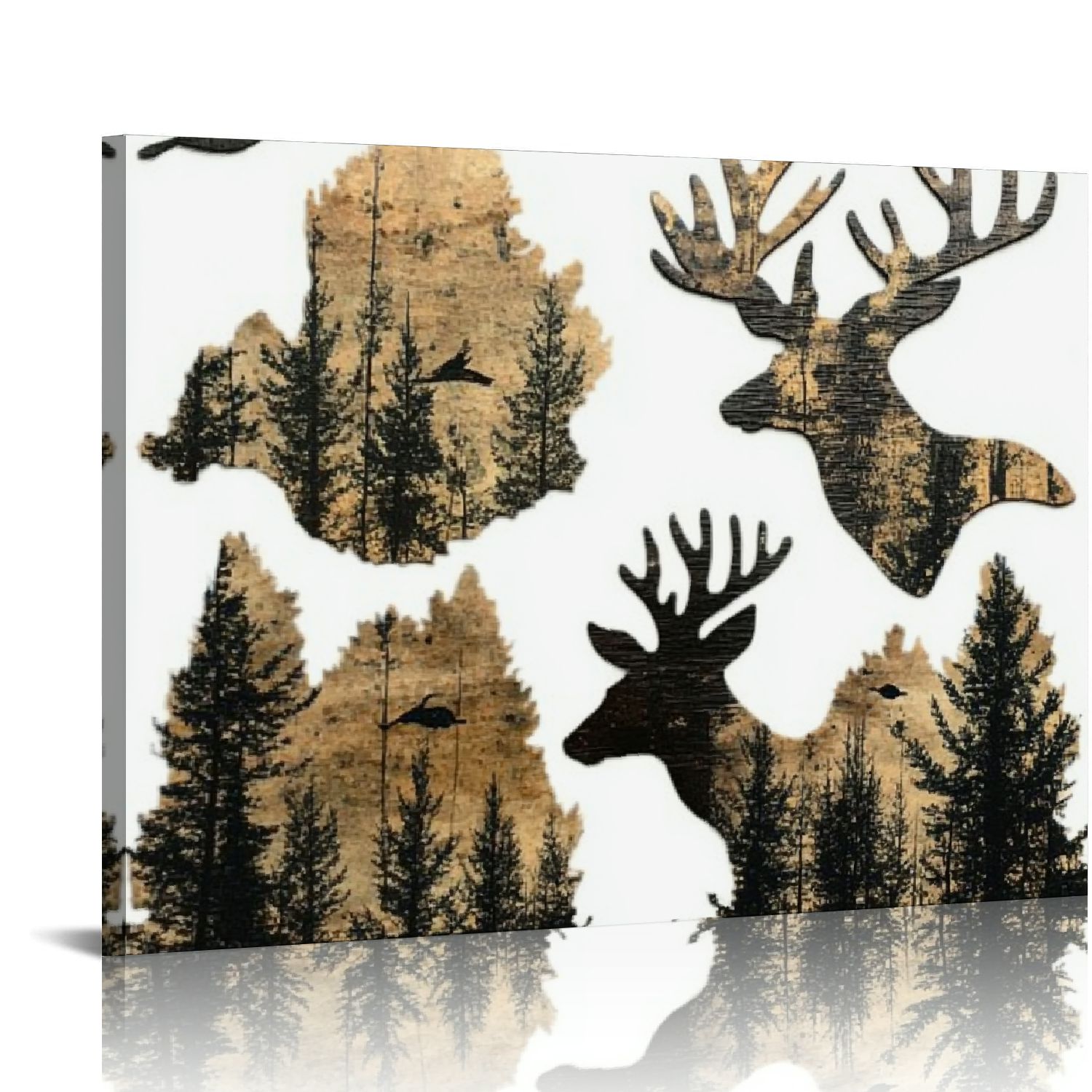 BCIIG Trio Wildlife Accent Wood Wall Hanging Woodland Wall Decor Animal ...