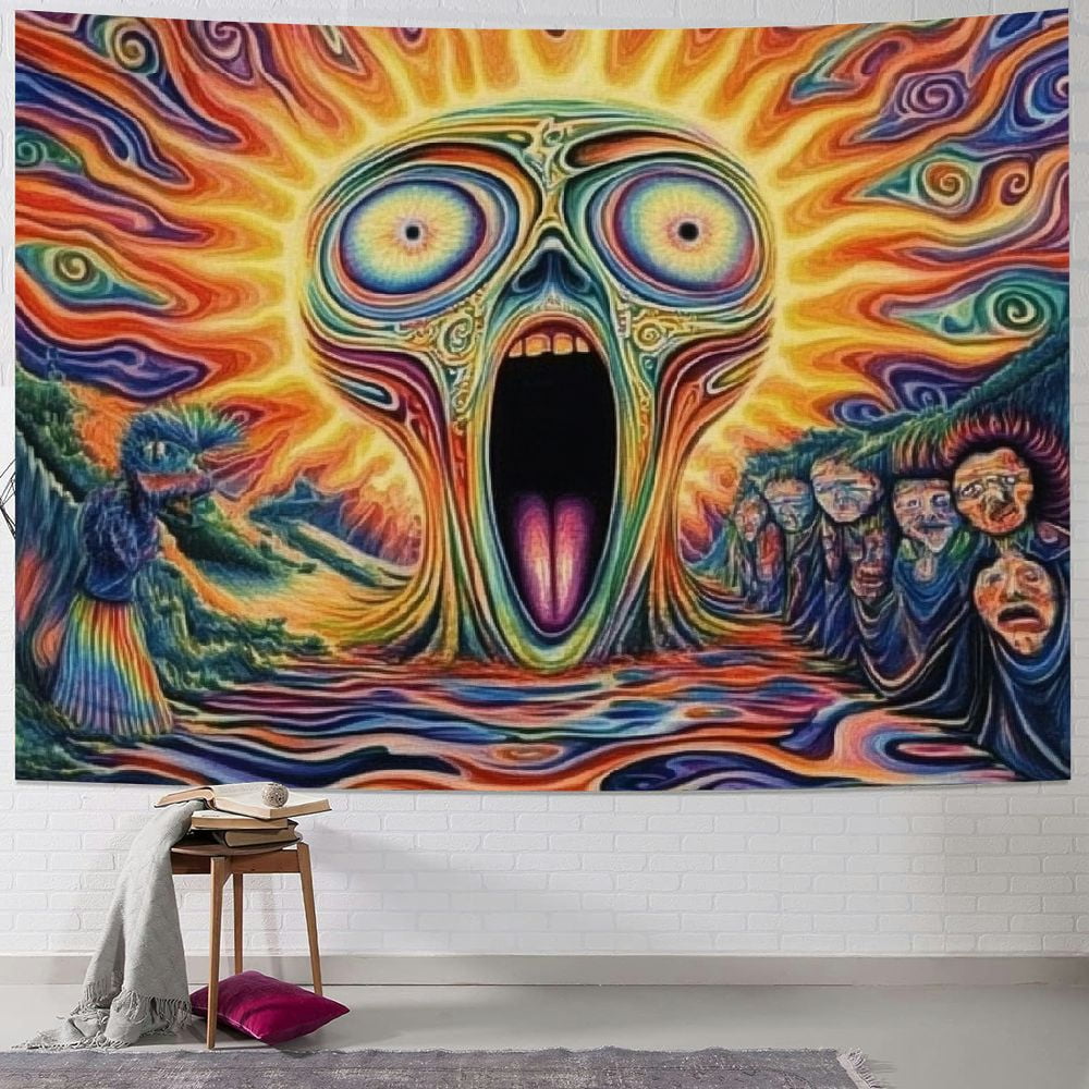 BCIIG Trippy Tapestry, Tie Dye Effect Esoteric Sun Moon Psychedelic the ...