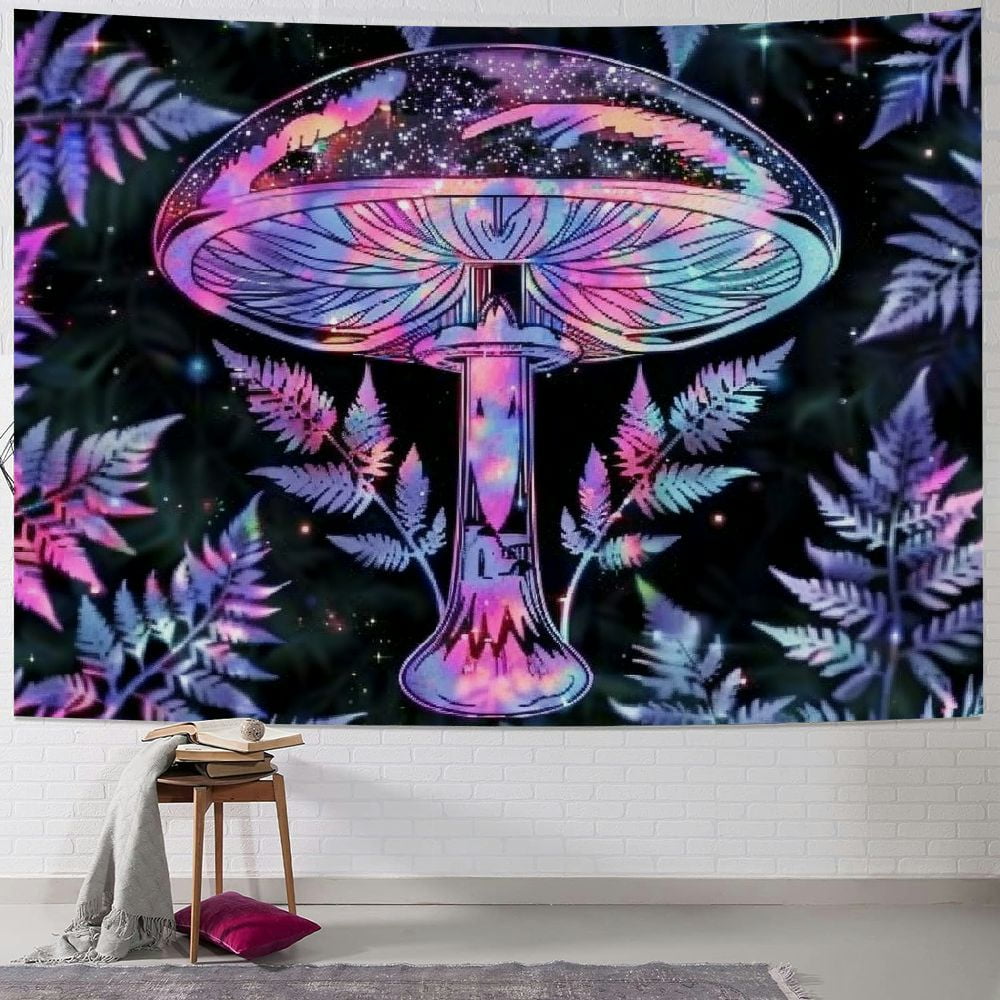 BCIIG Trippy Weed Tapestry, Cool Psychedelic Neon Tie Dye Marijuana ...