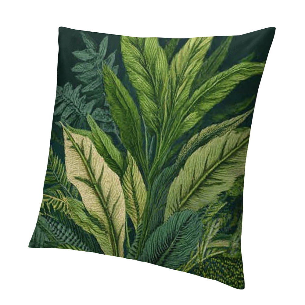 BCIIG Tropical Leaf Palm Throw Pillow CaseGreen Tree Banana Leaf ...
