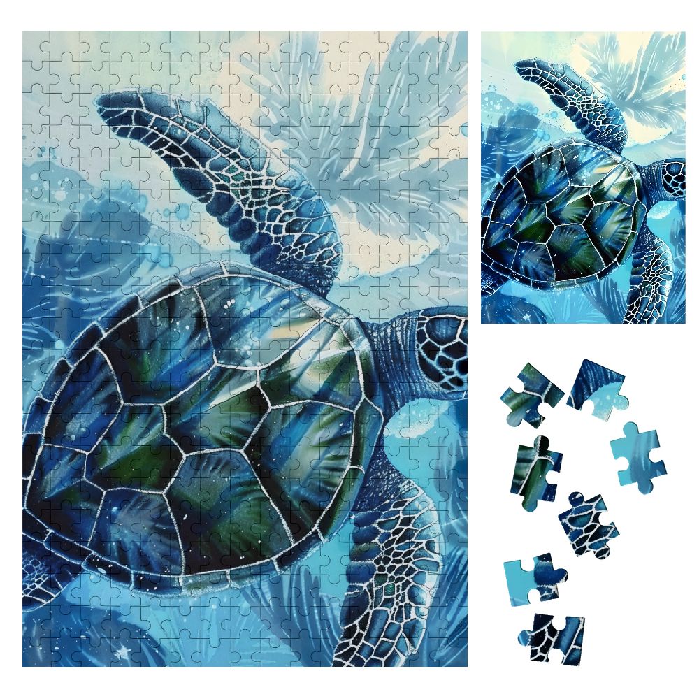 BCIIG Turtle Ocean Blue Water Wooden Jigsaw Puzzle Vertical Style ...