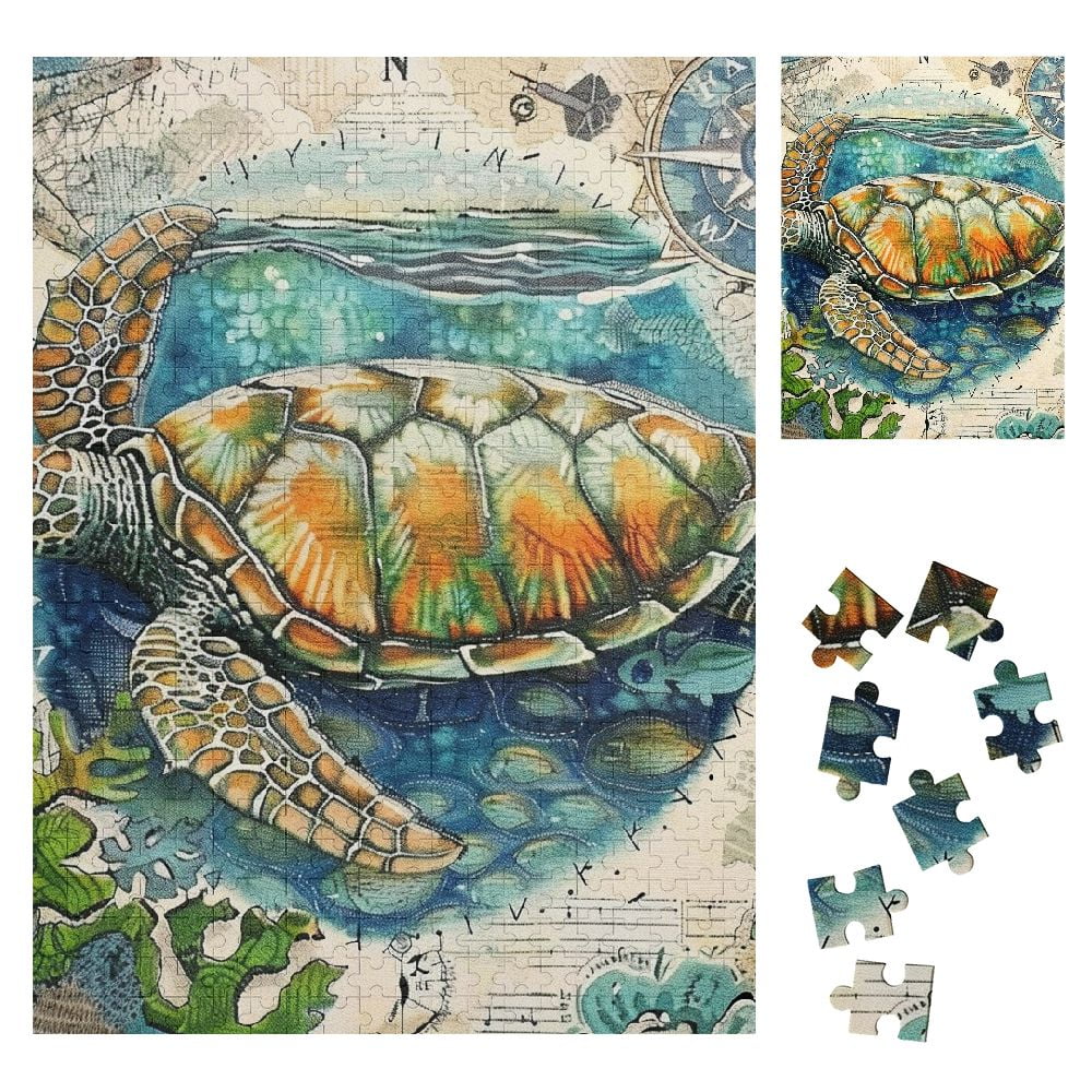BCIIG Turtle Seaweed Ocean Wooden Jigsaw Puzzle Vertical Impossible ...