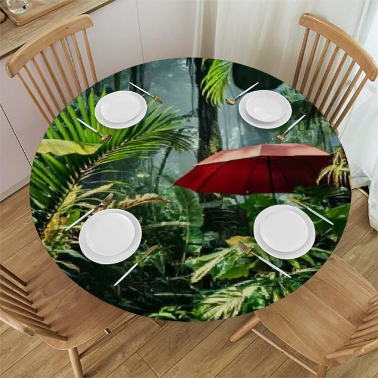 BCIIG Umbrella Theme Round Tablecloth 100% Polyester Fiber Table Cloth ...