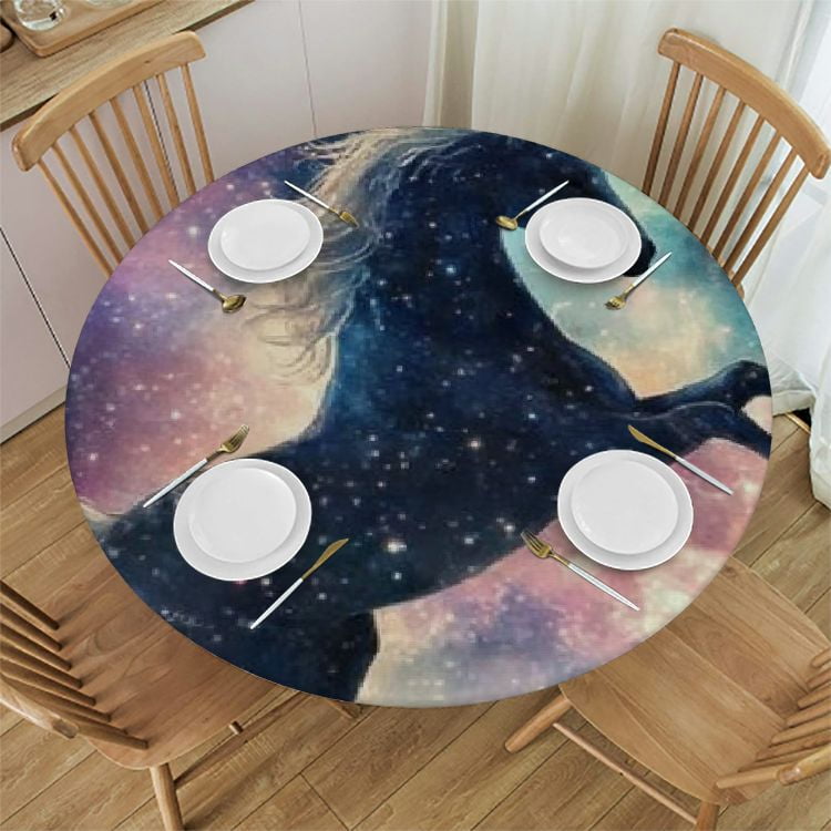 BCIIG Unicorn Stars Fantasy Art Round Table Cover Stain Resistant ...