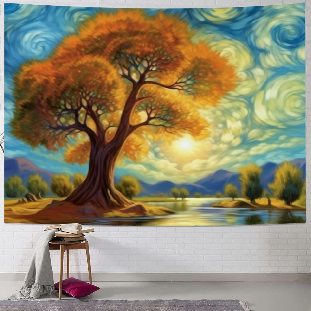 BCIIG Van Gogh Tapestry Starry Night Tapestries Abstract Art Oil ...