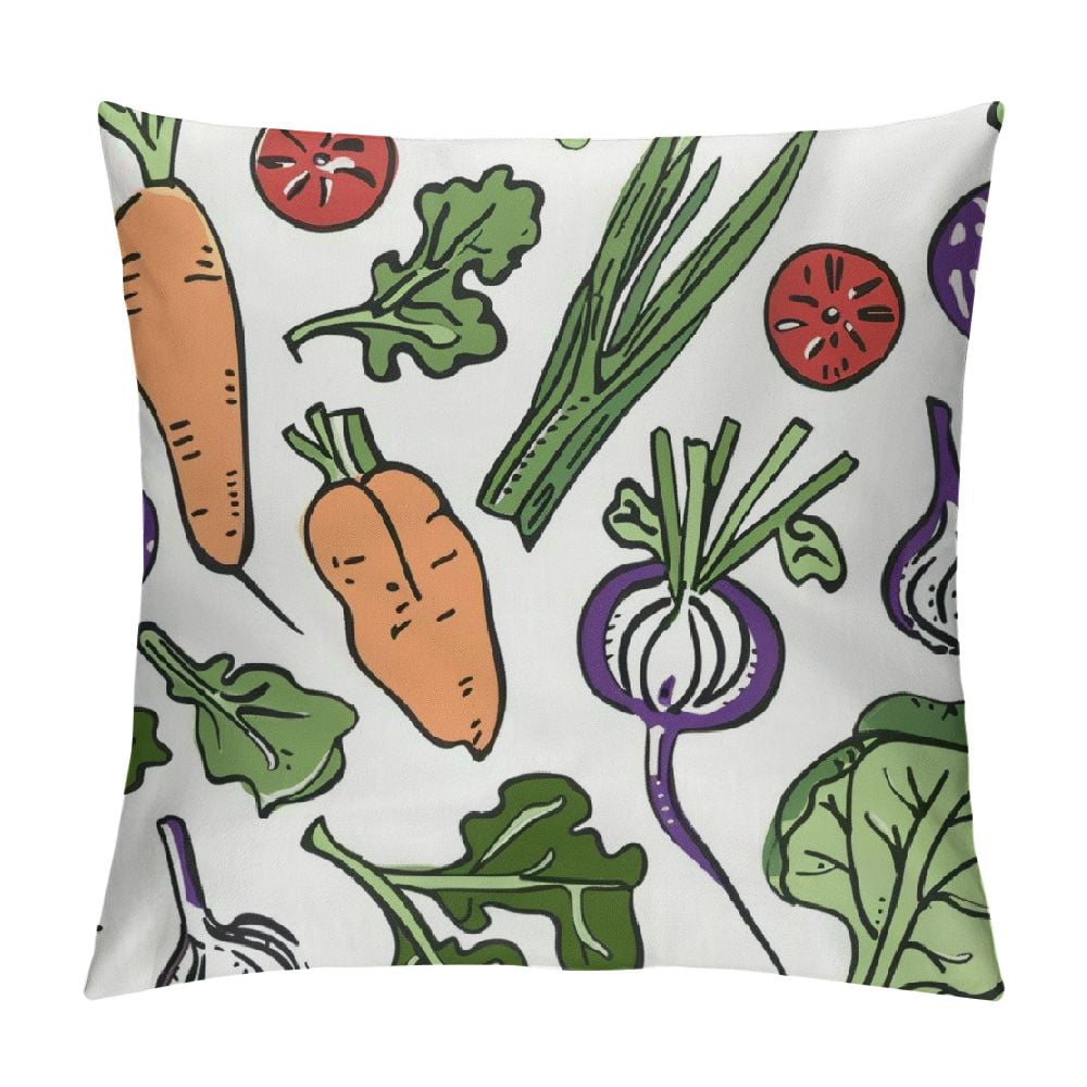 BCIIG Vegetables Pattern Graphic Decorative Throw Pillow Cover for Home ...