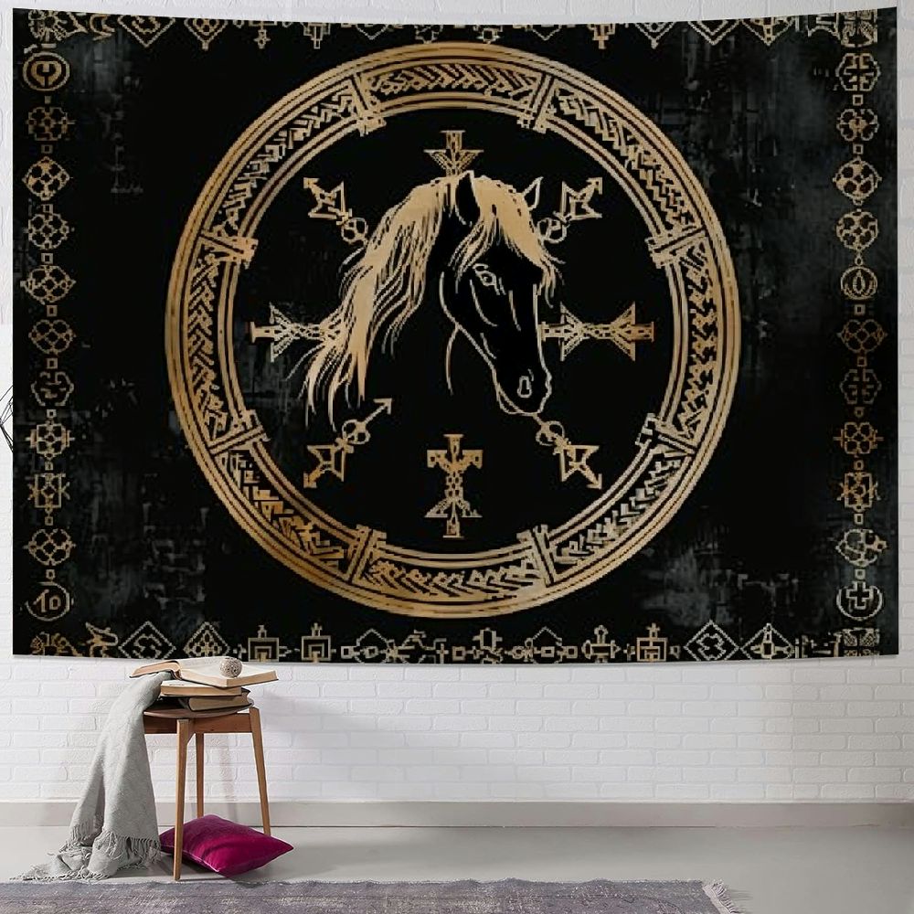 BCIIG Viking Dragon Tapestry, Ancient Rune Dragon Totem Norse Mythology ...