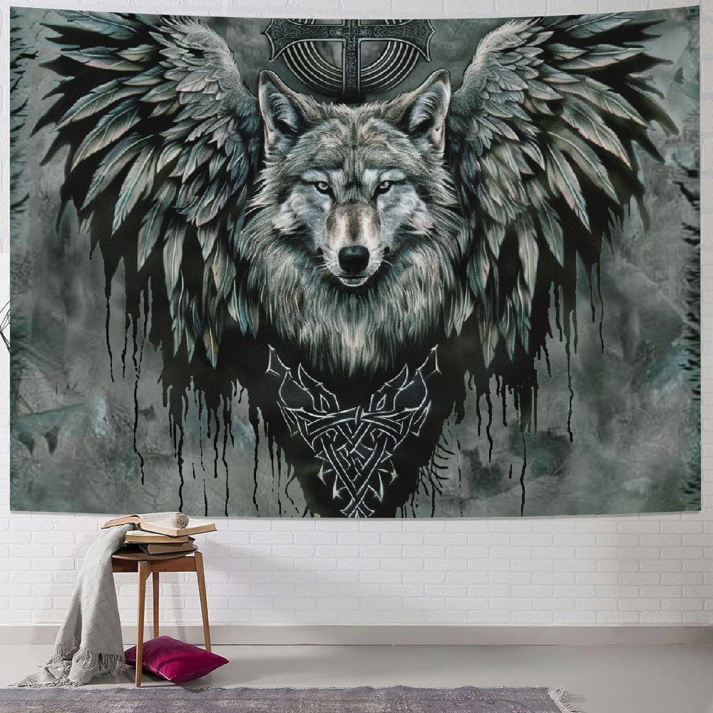 BCIIG Viking Extra Large Wall Tapestries Nordic Mythology Fenrir Wolf ...