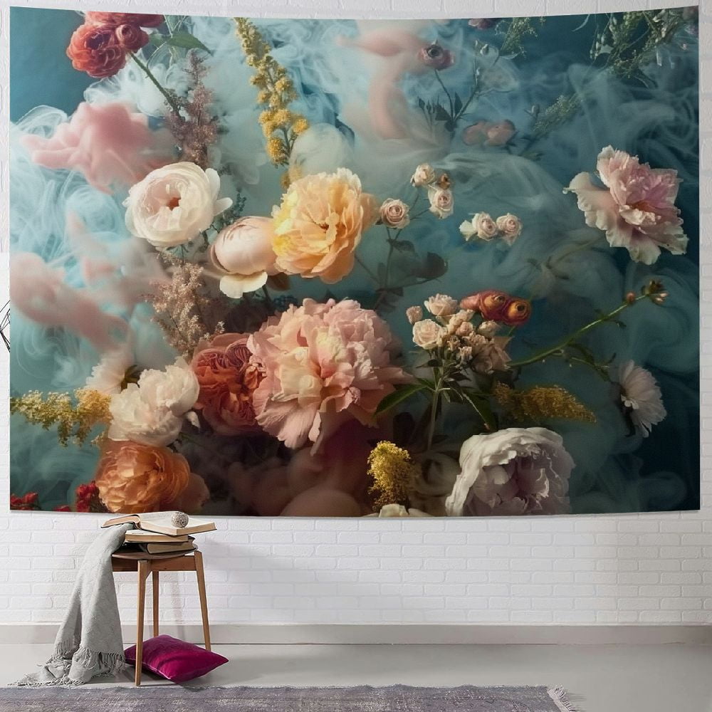 BCIIG Vintage Floral Tapestry Boho Flower Wall Hanging, Bohemian ...