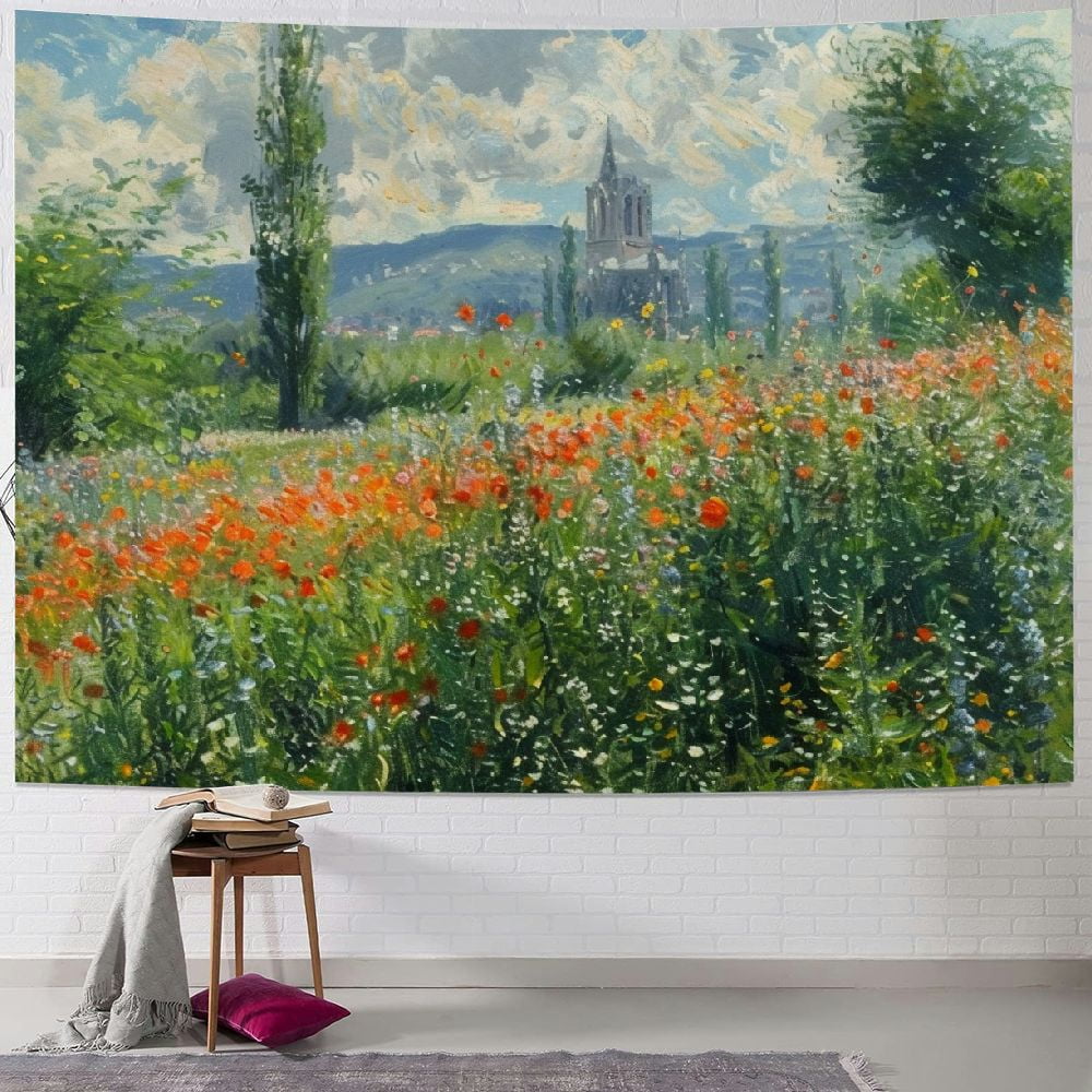 BCIIG Vintage Monet Village Garden Wall Art , Green Floral and Tree ...