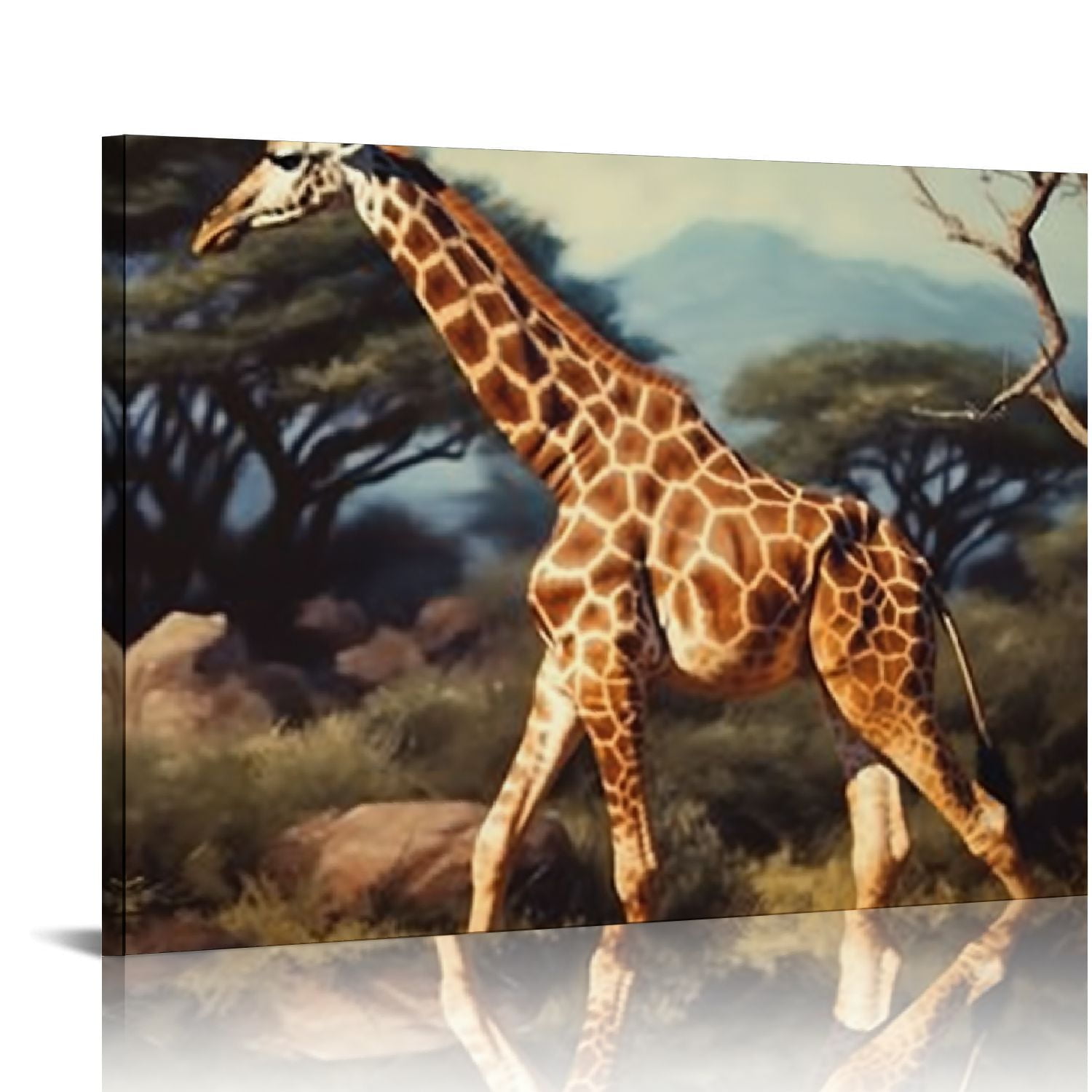 BCIIG Wall Decor - Wild Reticulated Giraffe With Grevy's Zebra Bathroom ...