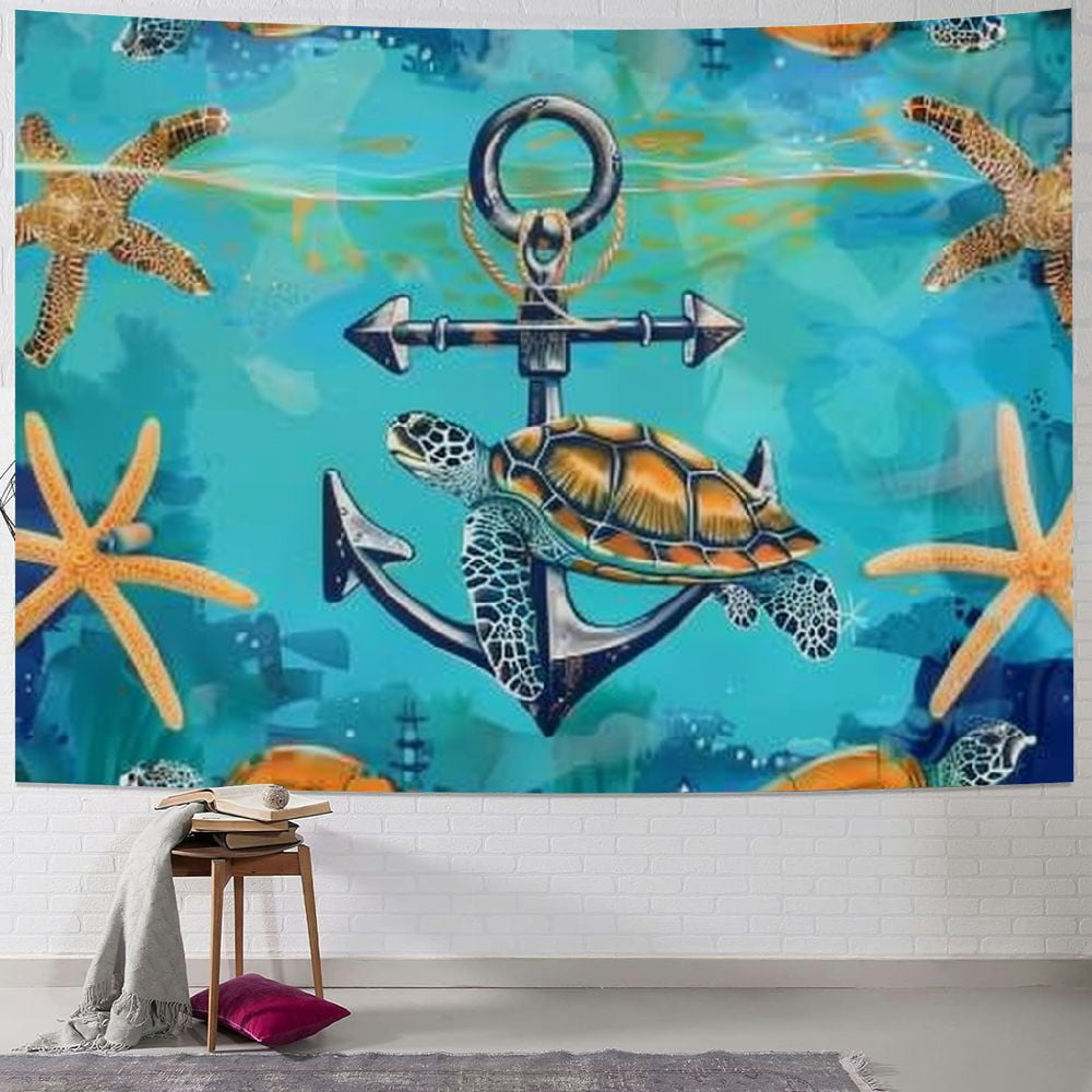 BCIIG Wall Tapestry Sea Sea Turtle Tapestry for Bedroom Watercolor Sea ...