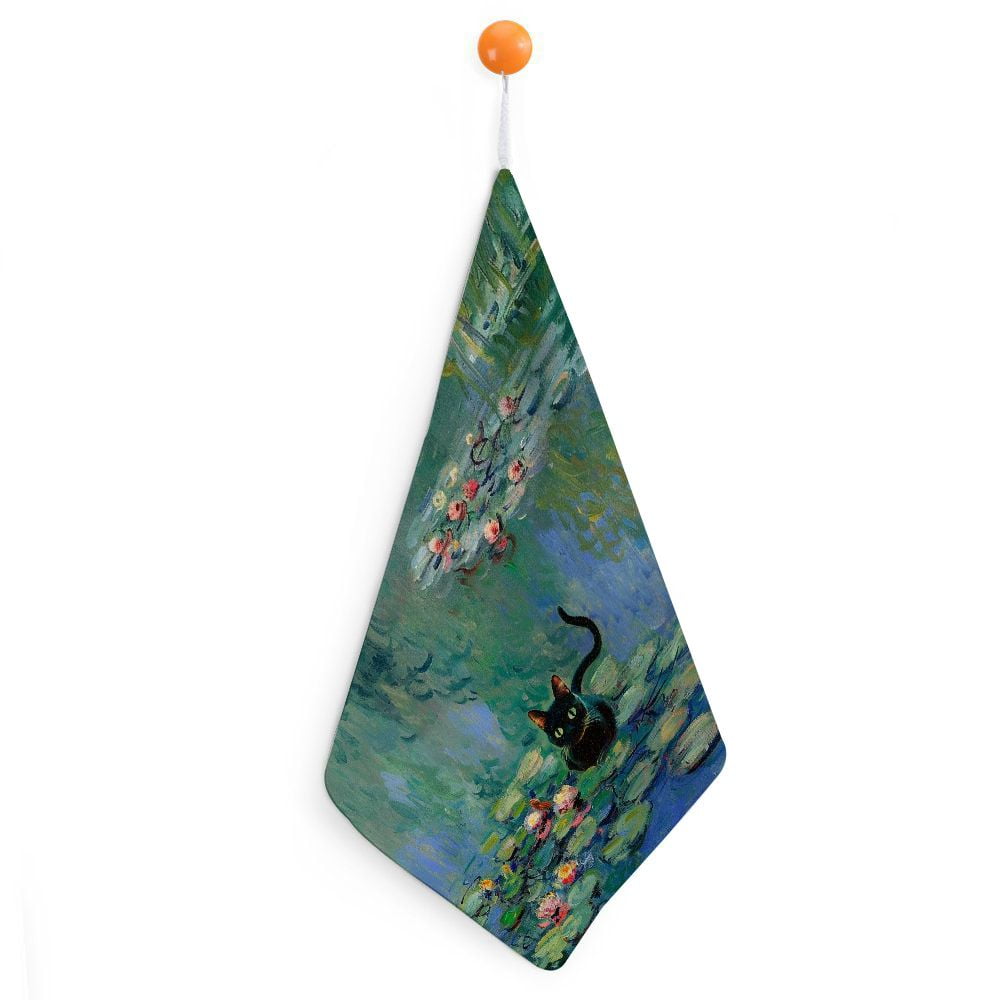BCIIG Water Lilies Hand Drying Towels with Loop - Ultra-Fine Fiber ...