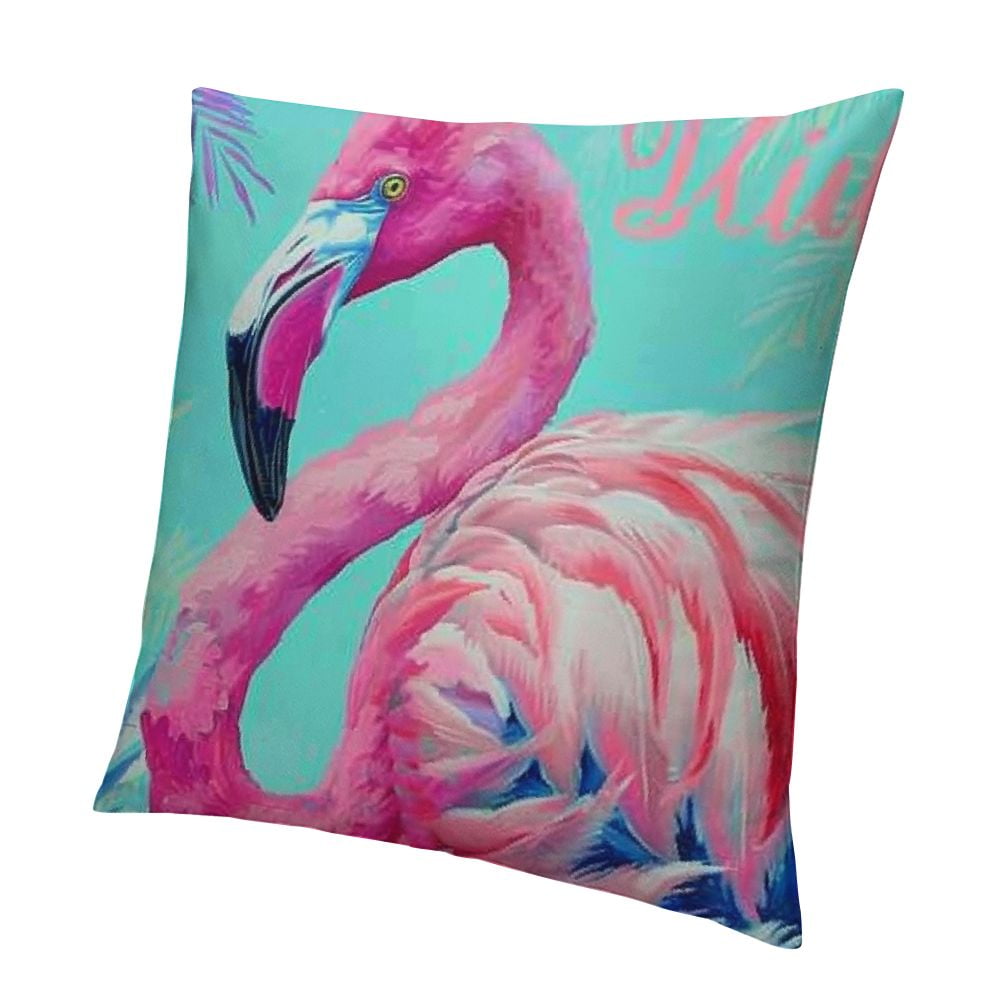 BCIIG Watercolor Flamingo Throw Pillow Covers Summer Tropical Green ...