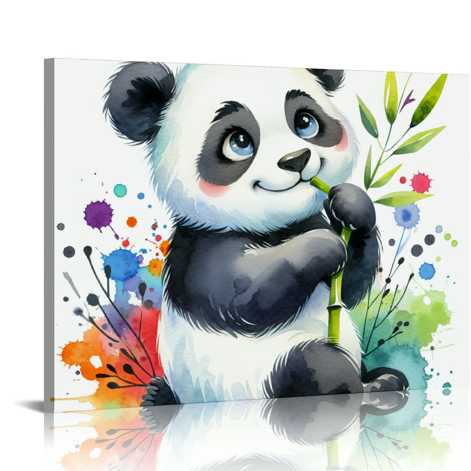 BCIIG Watercolor Panda Canvas Print Wall Art Colorful Animal Paintings ...