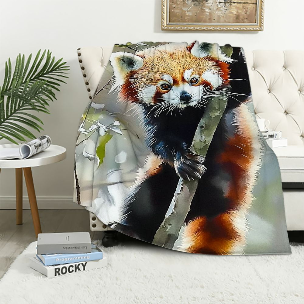 BCIIG Watercolor Red Panda Blanket - Soft Cozy Lightweight Animal ...