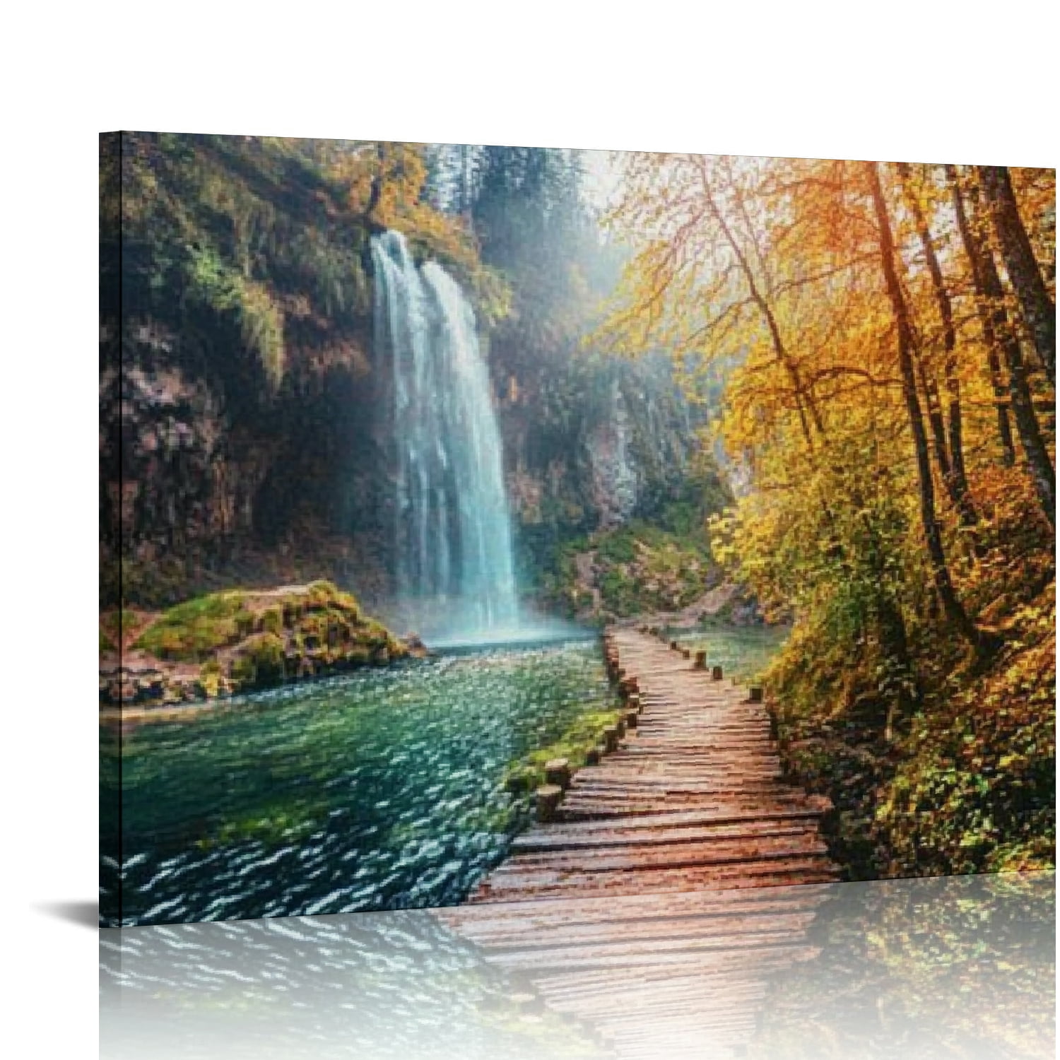 BCIIG Waterfall Canvas Print Wall Art for Living Room Bedroom Home ...
