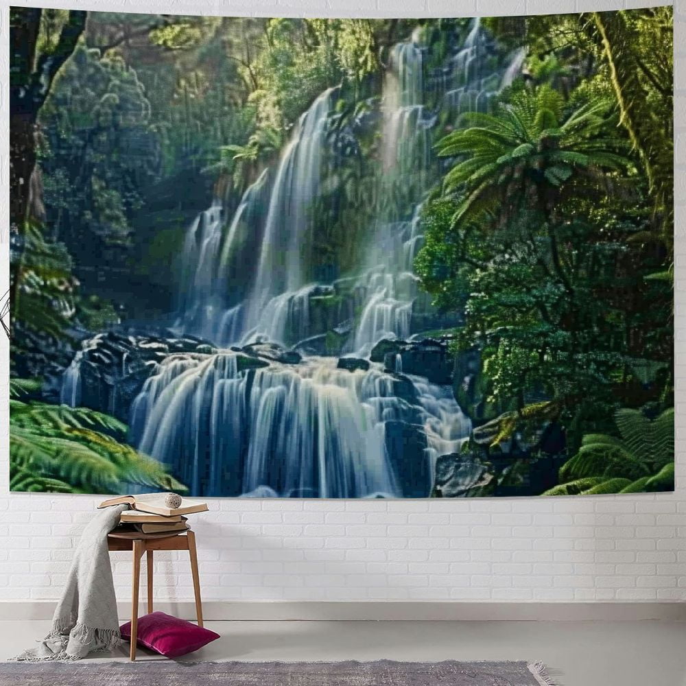 BCIIG Waterfall Forest Nature Tapestry Wall Hanging Unique Style ...