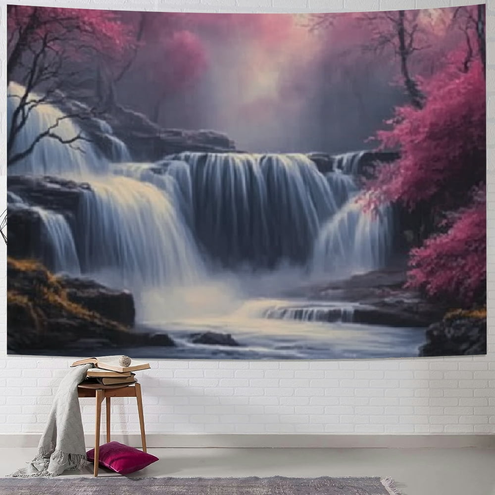 BCIIG Waterfall Trees River Tapestry Wall Hanging Unique Style for Home ...