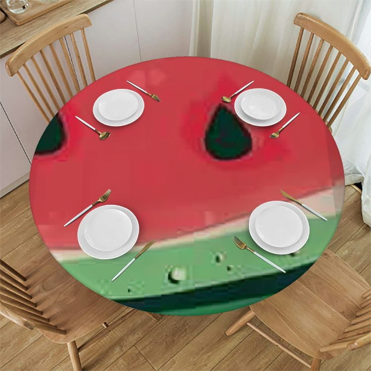 BCIIG Watermelon Slices Round Tablecloth Stain-Resistant 100% Polyester ...