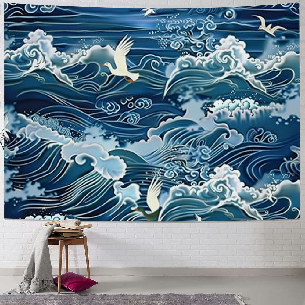 BCIIG Wave Backdrop Oriental Sea Wave Backdrop Waves Decorative Pattern ...
