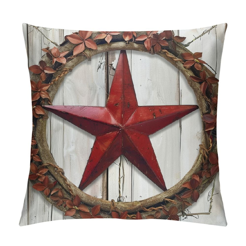BCIIG Western Texas Star Throw Pillow Cover 18x18 Inch,Rustic Farmhouse ...