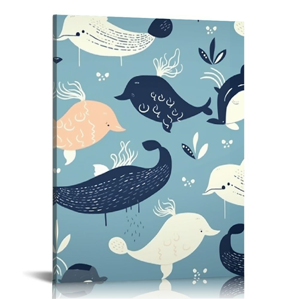 BCIIG Whale Fabric Pattern Fine Art Aesthetic Poster & Print Wall ...