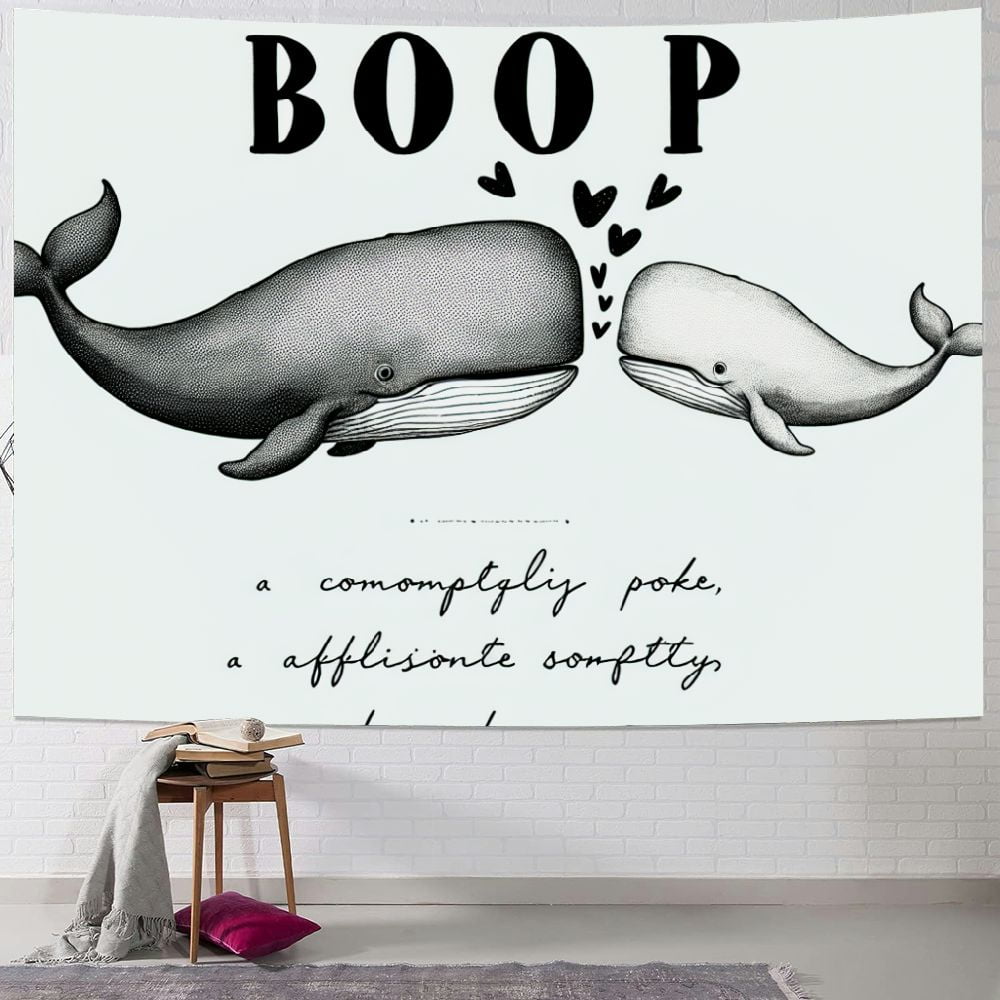 BCIIG Whales Hearts BOOP Tapestry Wall Hanging Unique Style Graphic ...