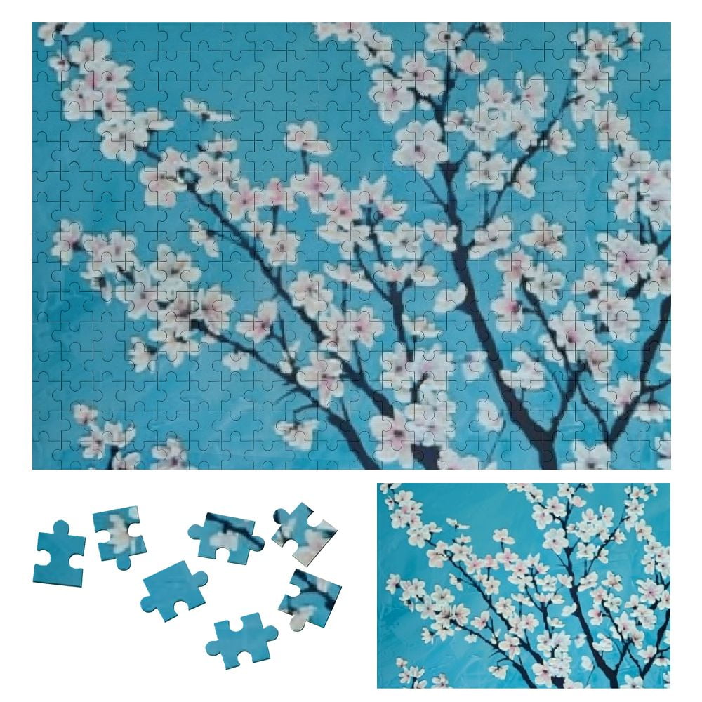 BCIIG White Flowers Wooden Jigsaw Puzzle Horizontal Style Challenging ...