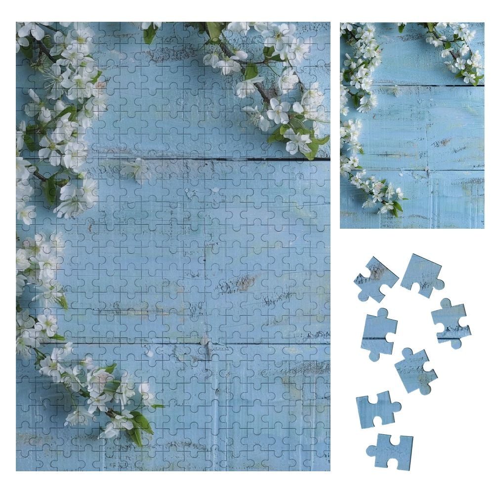 BCIIG White Flowers Wooden Jigsaw Puzzle Vertical Challenging Difficult ...