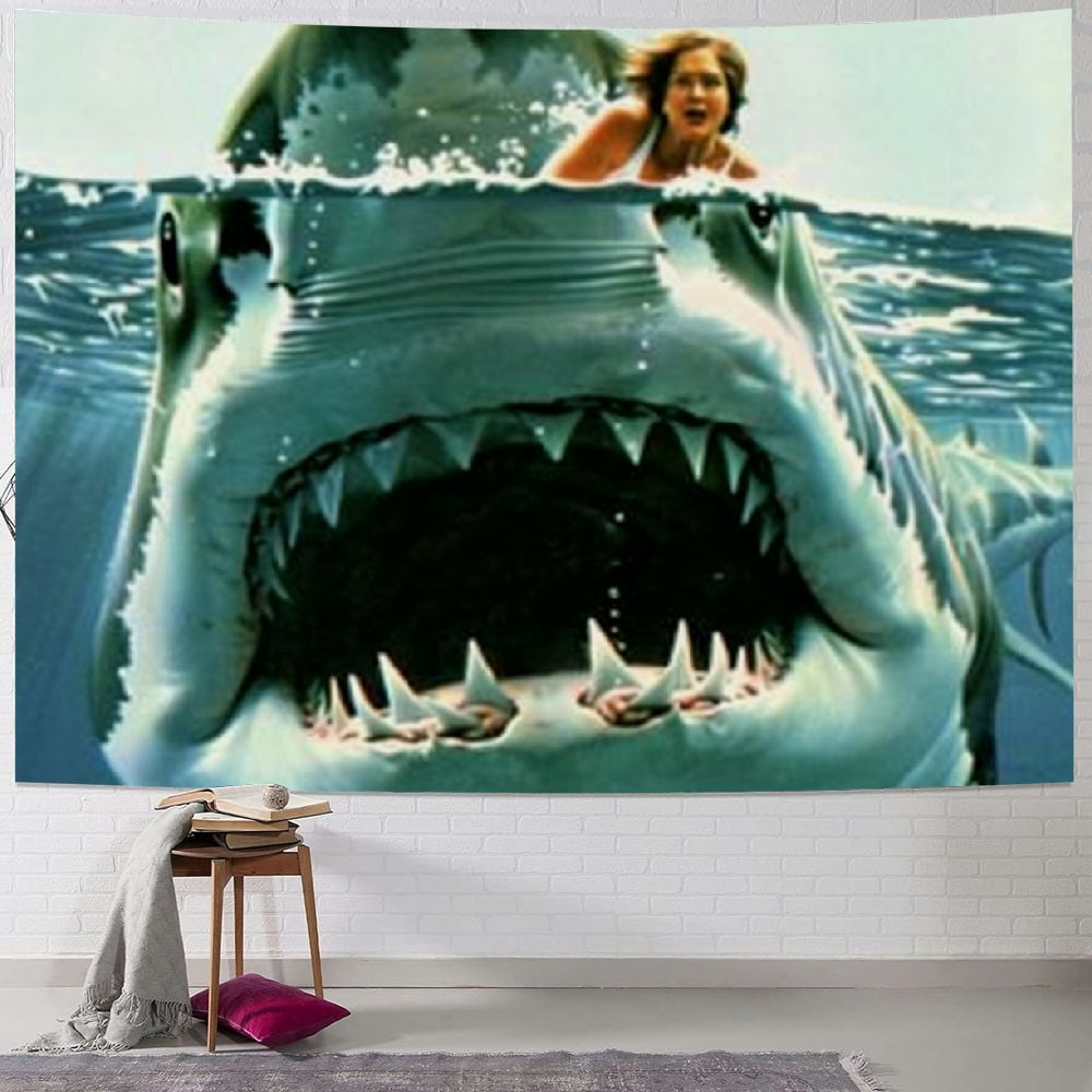BCIIG White Shark Tapestry Wall Hanging, Great White Shark Attack a ...