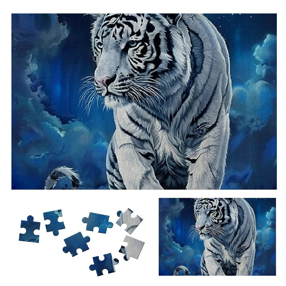 BCIIG White Tiger Moon Fantasy Art Wooden Jigsaw Puzzle Challenging ...