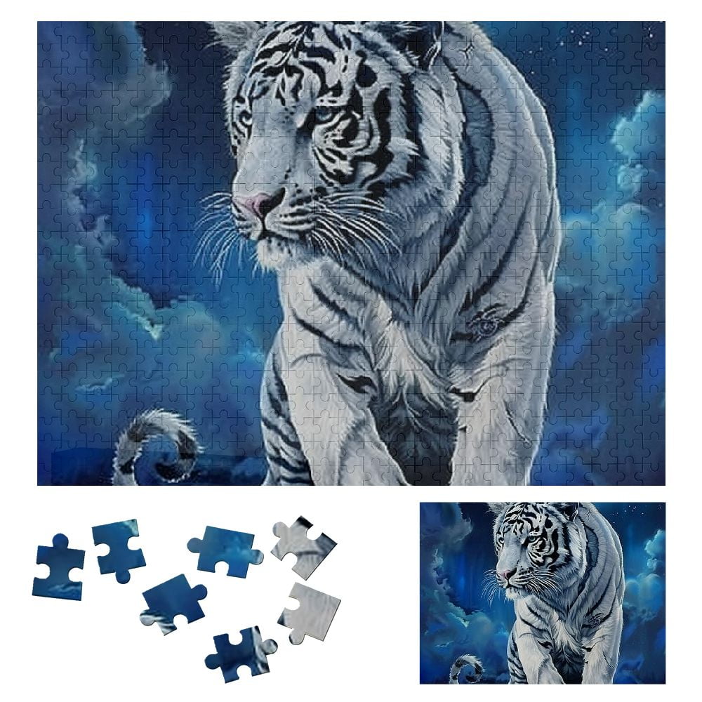 BCIIG White Tiger Moon Fantasy Art Wooden Jigsaw Puzzle Challenging ...