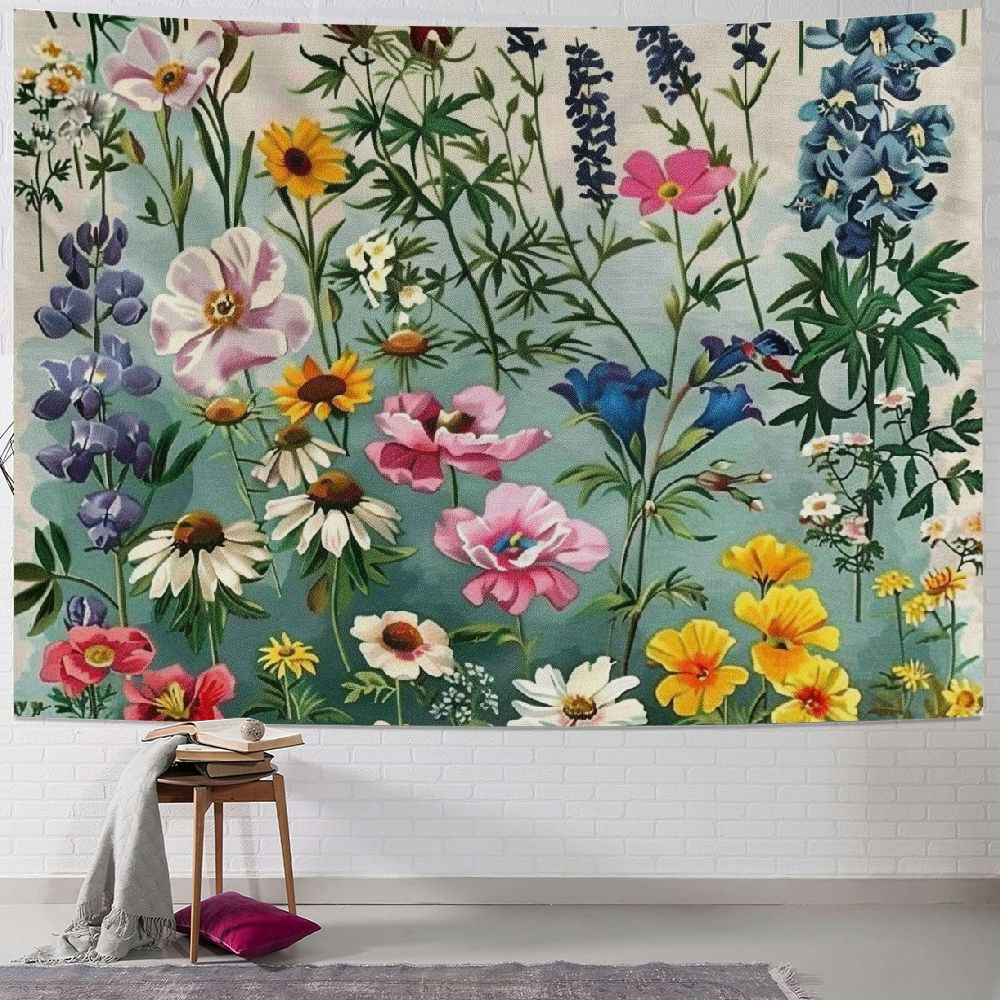 BCIIG Wildflowers Vertical Tapestry Wall Hanging, Illustrative ...