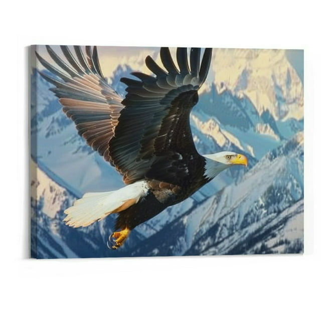 BCIIG Wildlife Bald Eagle Flying Poster Printing Canvas Art and Wall ...