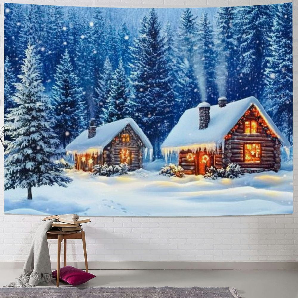 BCIIG Winter Village Tapestry Winter Wonderland Christmas Village Xmas ...