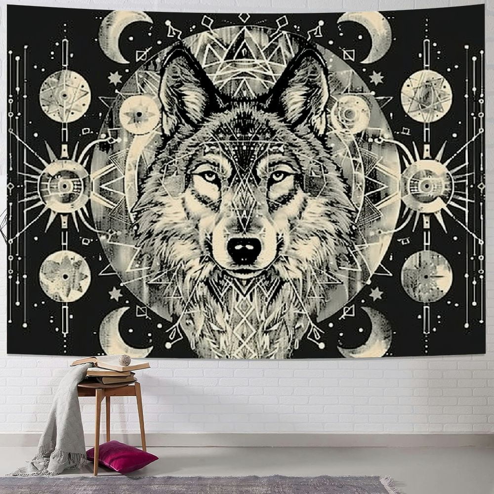 BCIIG Wolf Moon Tapestry Wall Hanging Party Decorations Home Decor For ...