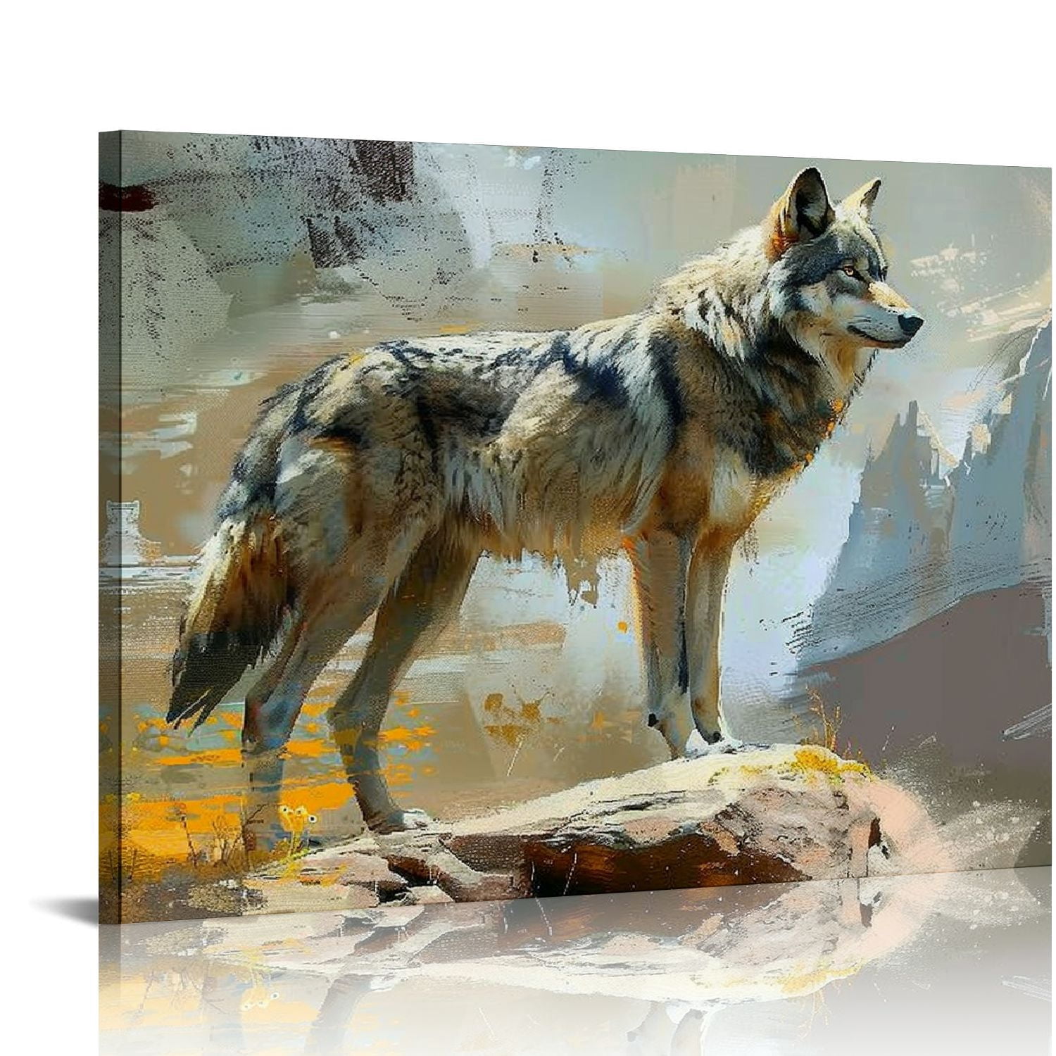 BCIIG Wolf Wall Art for Living Room Wildlife Decor Wolf Canvas Prints ...