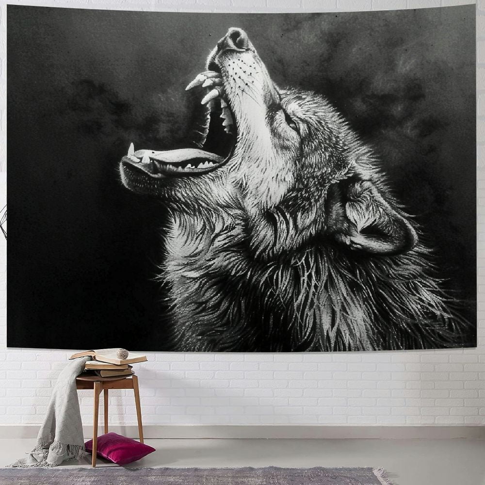 BCIIG Wolf Wall Decor Wolves Poster Black and White Abstract Canvas ...