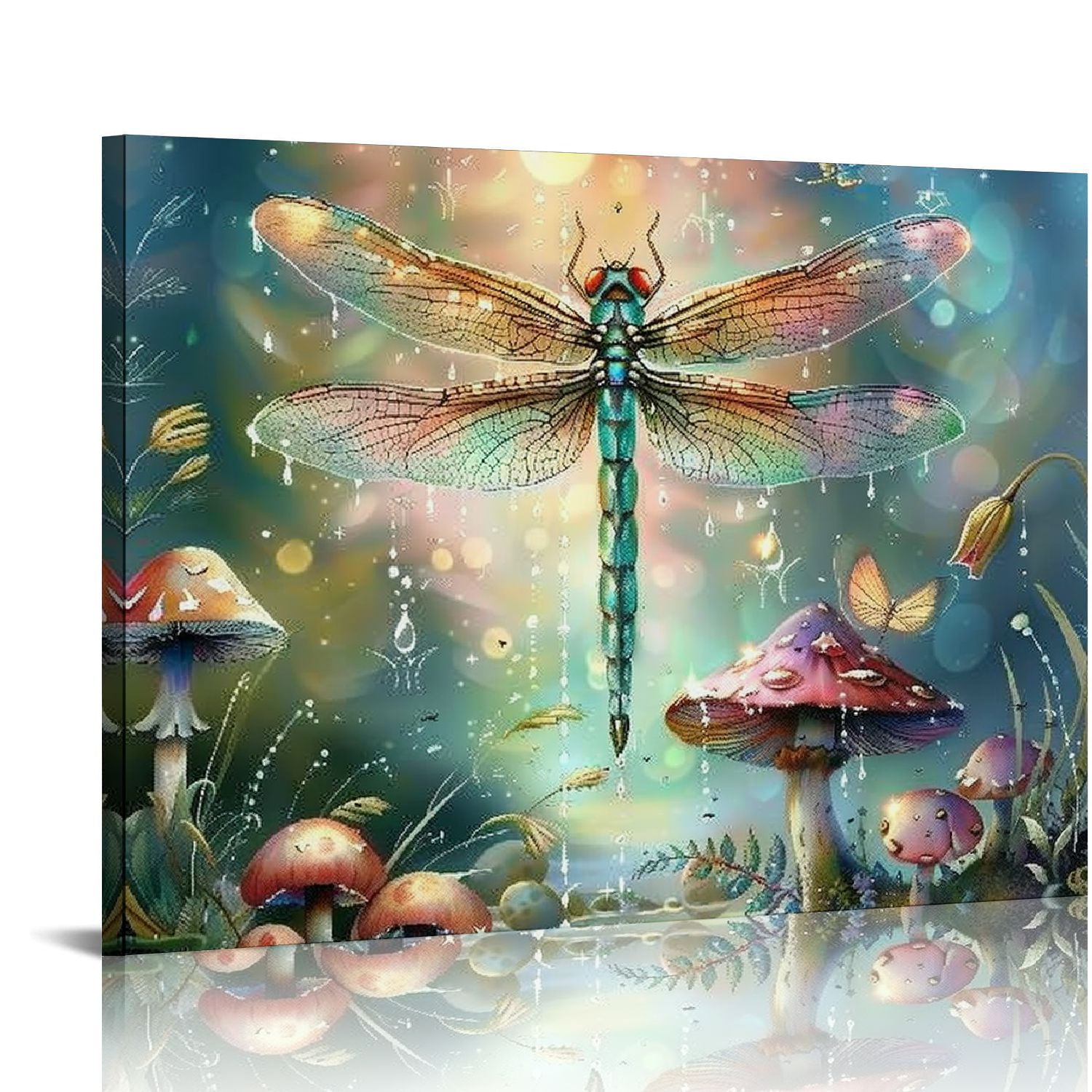 BCIIG Wonderland Mushroom dragonfly Indoor art wall decoration home is ...