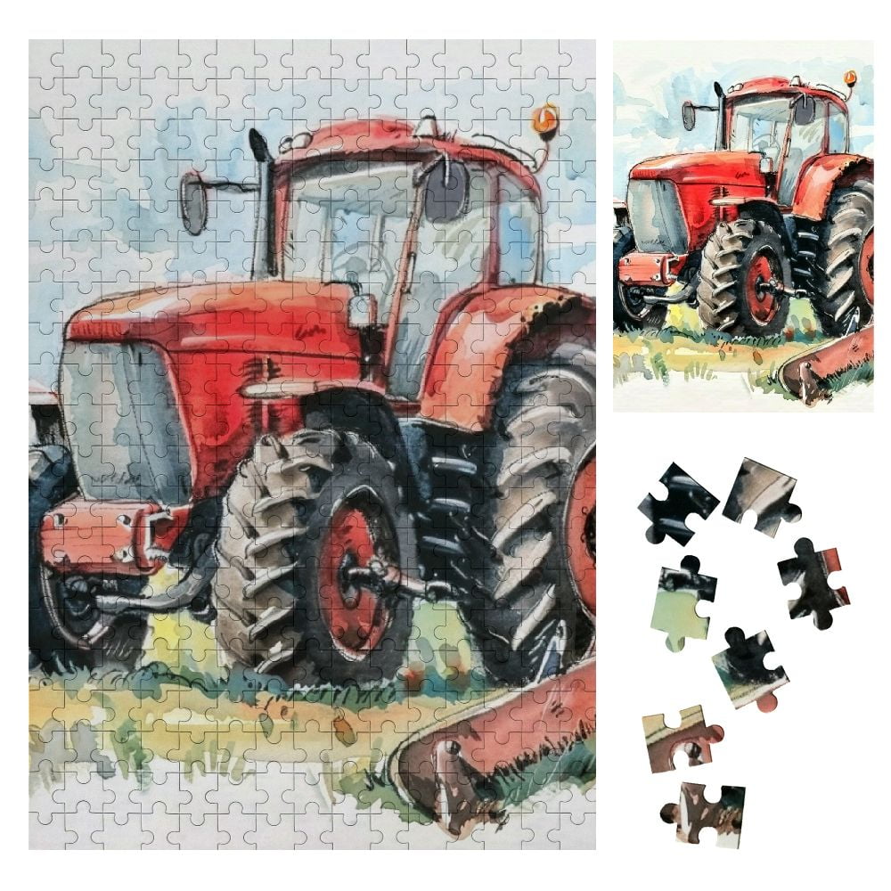 BCIIG Wooden Jigsaw Puzzle Tractor Theme Vertical Style Wooden Gift for ...