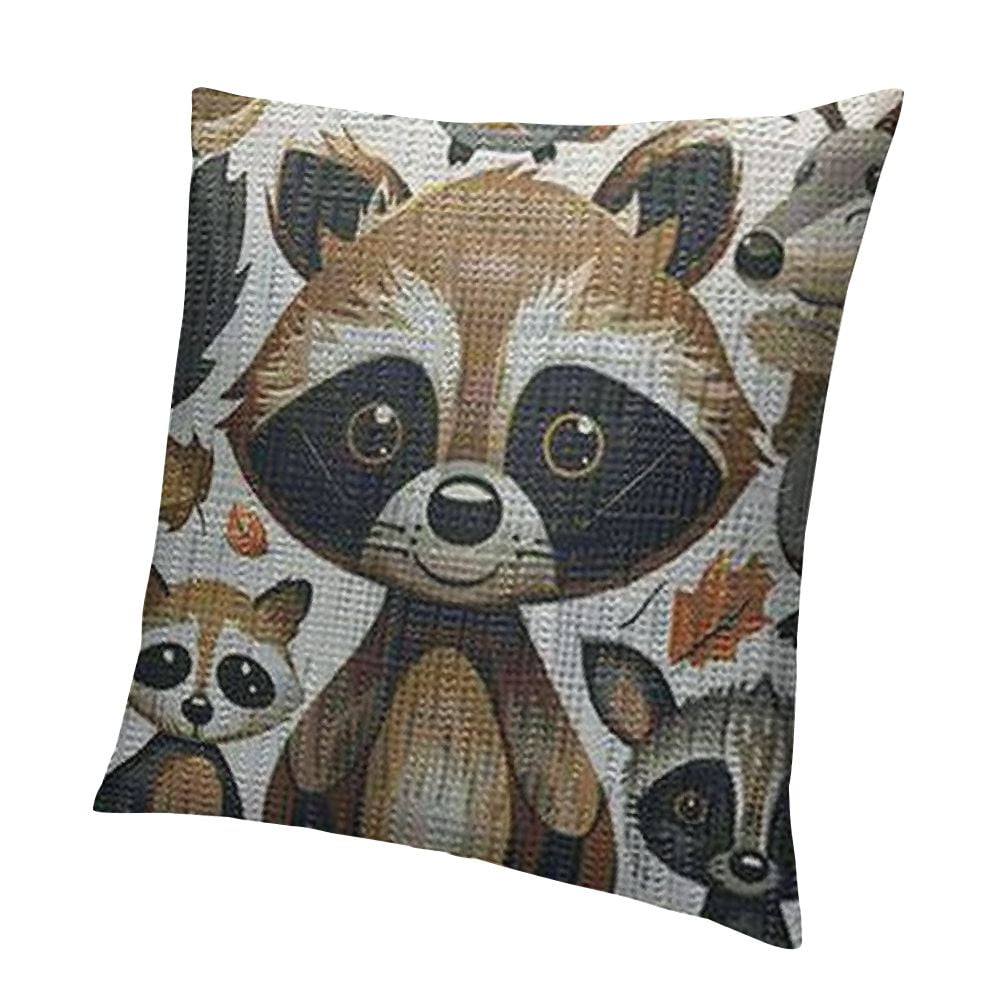 BCIIG Woodland Animal Throw Pillow Case Cute Squirrel Raccoon Beaver ...