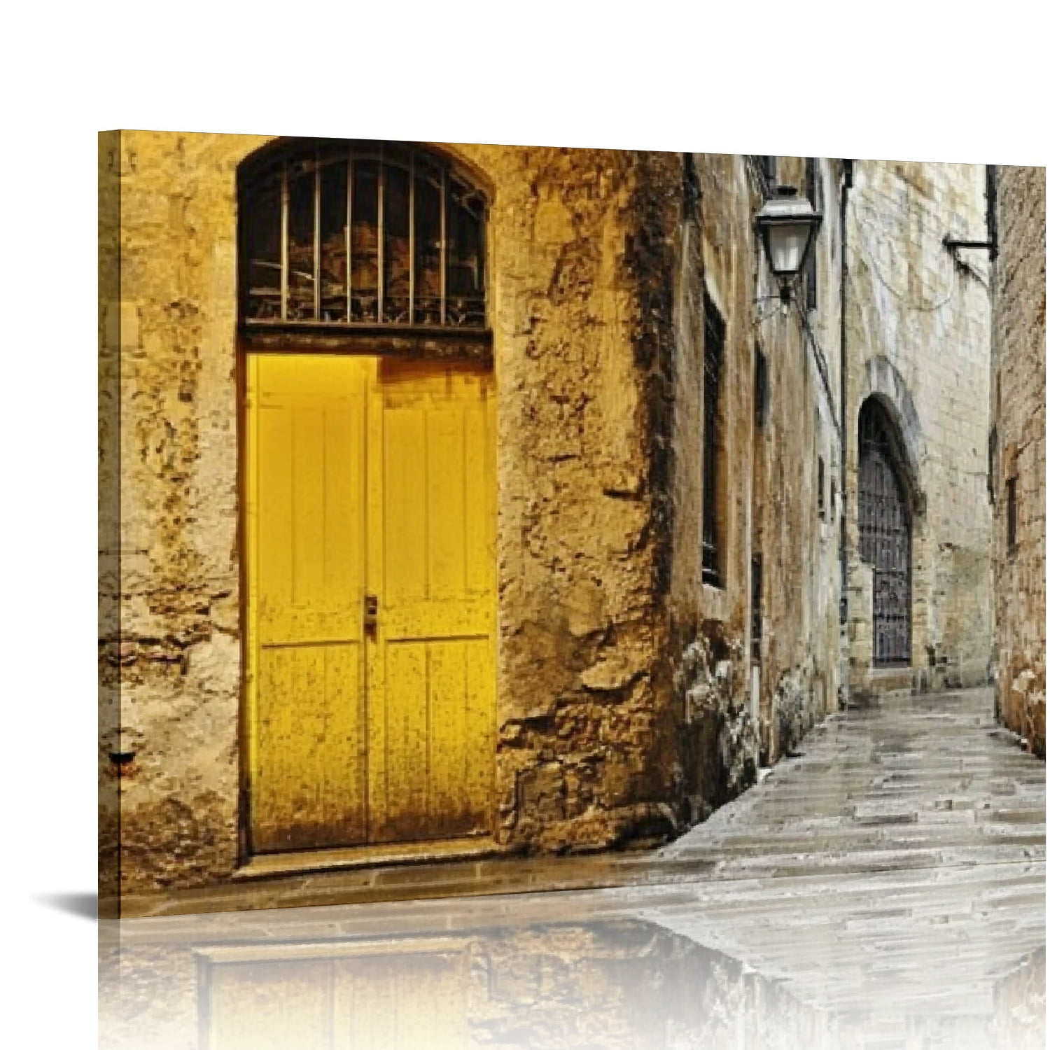 BCIIG Yellow Door Canvas Art Print for Living Room Bedroom Home Office ...