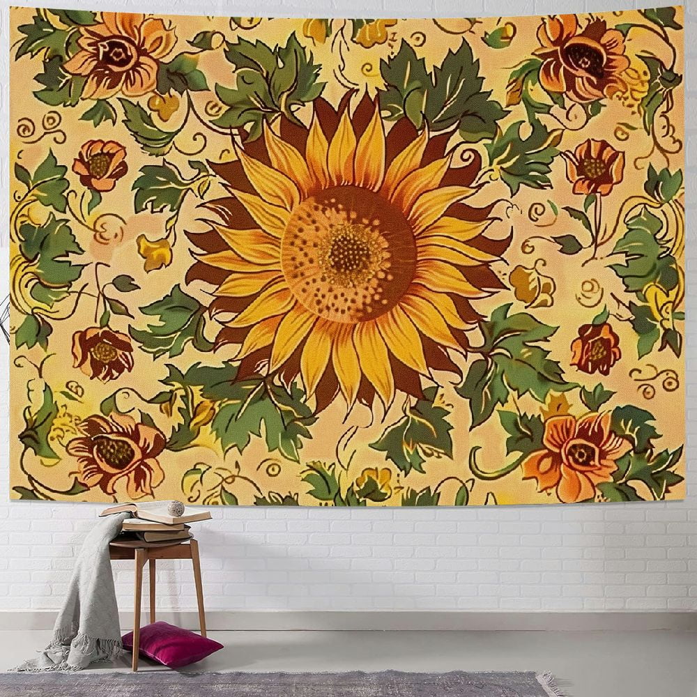 Bciig Yellow Sun And Moon Tapestry Hippie Indie Tapestries Boho Orange